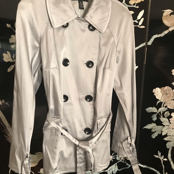 INC International Concepts | Jackets & Coats | Silver Silky Coat | Poshmark